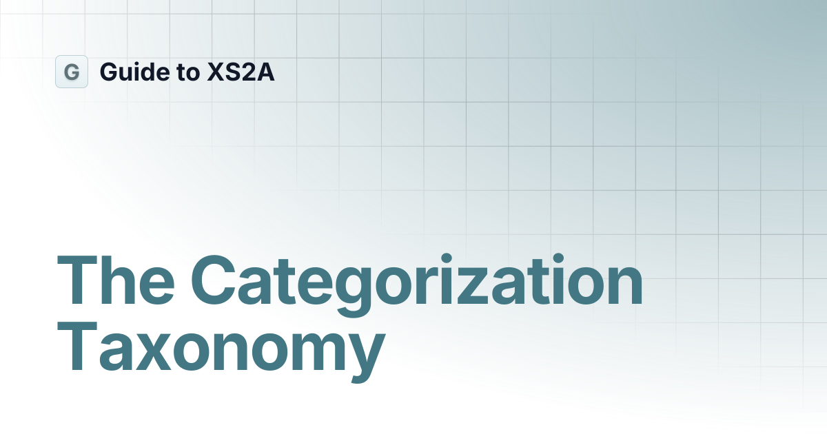 The Categorization Taxonomy | Guide to XS2A