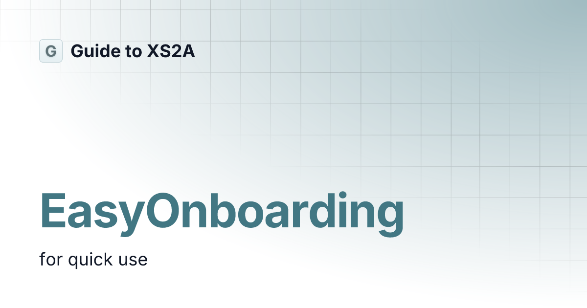 EasyOnboarding | Guide to XS2A